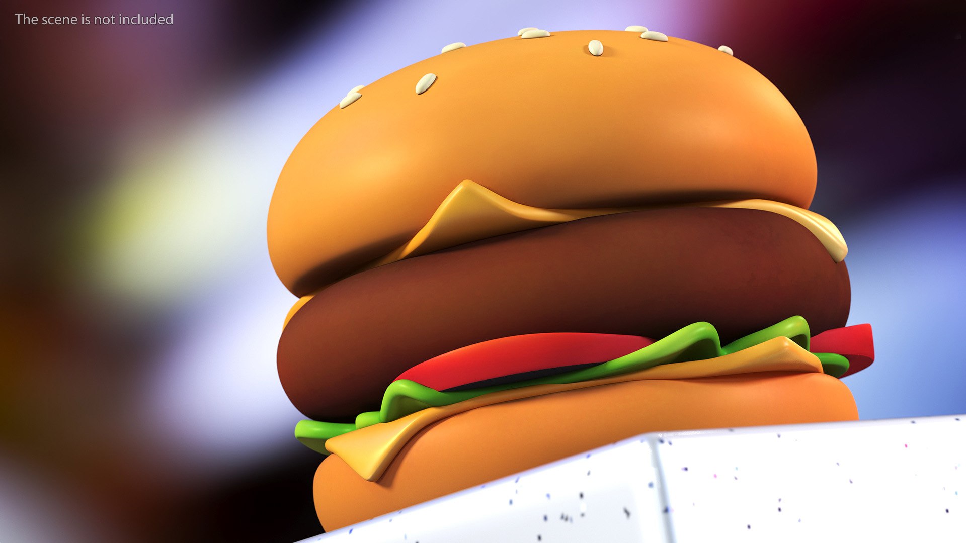 3D Cartoon Burger - TurboSquid 2157525