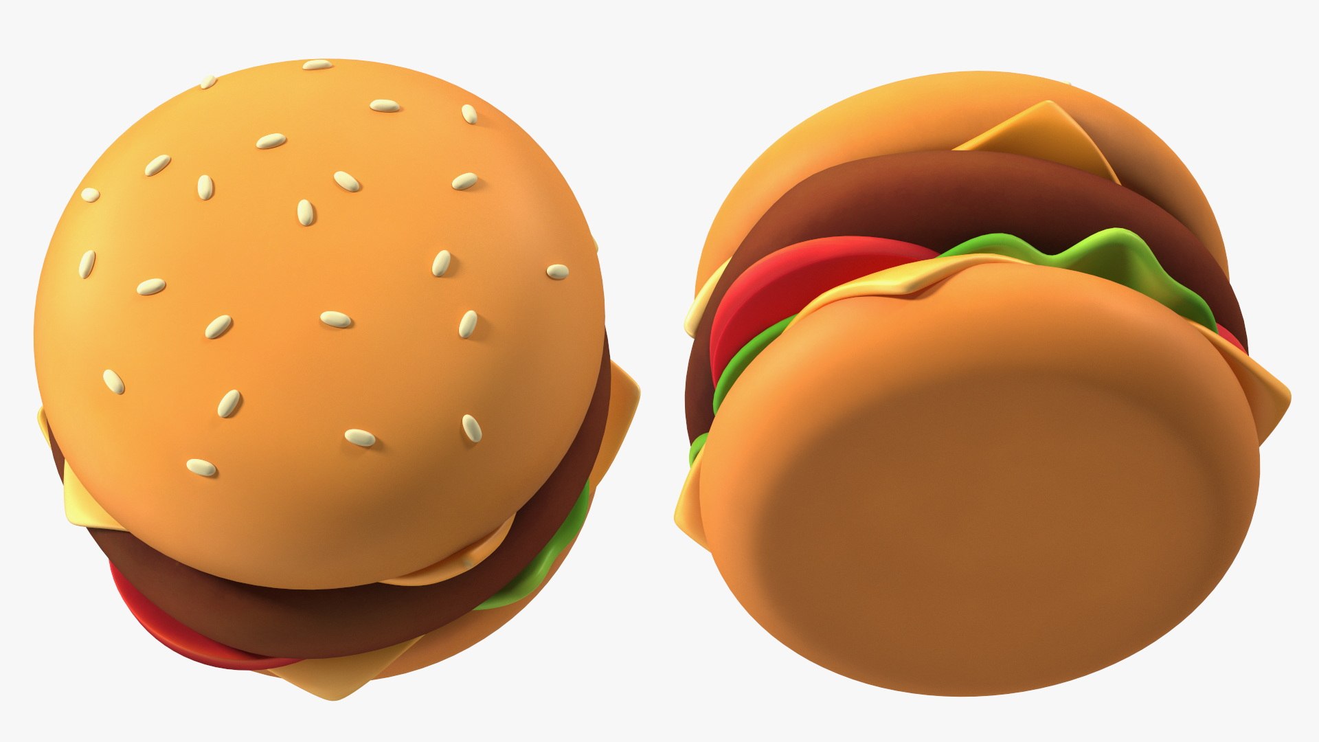 3D Cartoon Burger - TurboSquid 2157525