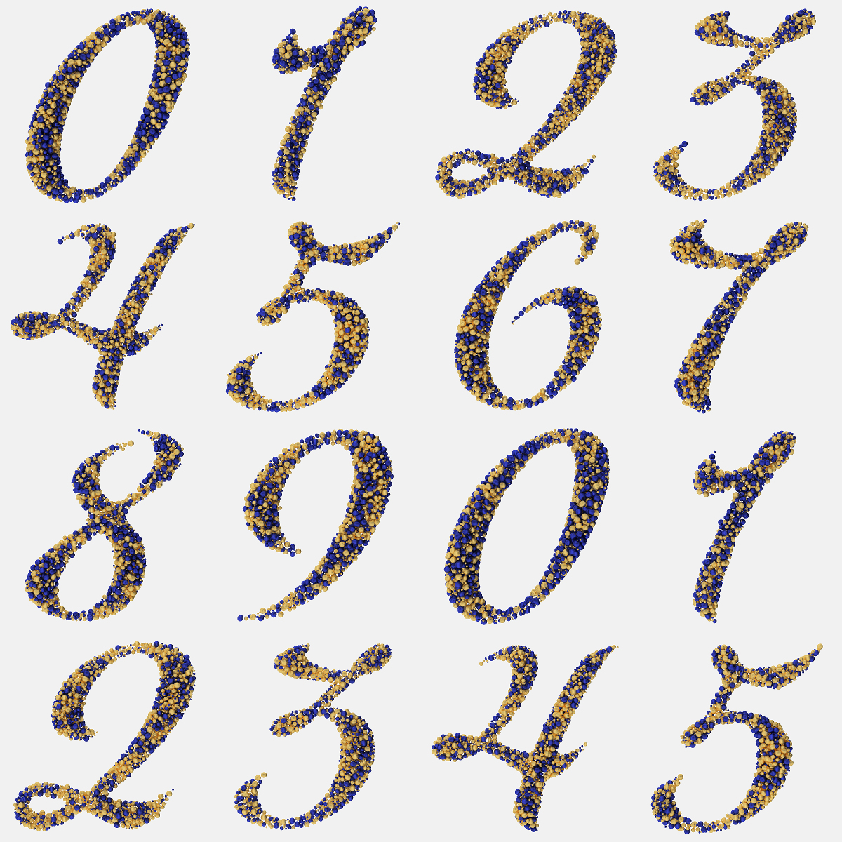 3D calligraphic digits numbers 0-9 model - TurboSquid 1396184