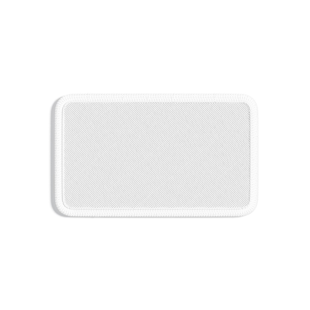 3D White Rectangular Embroidered Patch - Lying Embroidery Rectangle ...