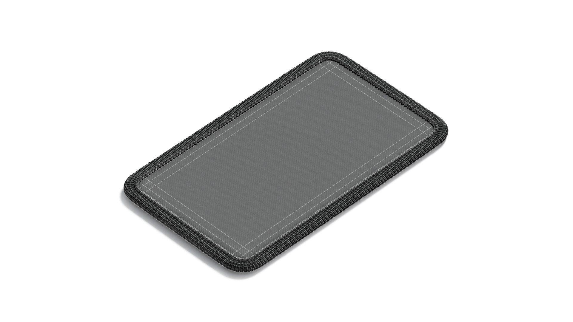 3D White Rectangular Embroidered Patch - Lying Embroidery Rectangle ...