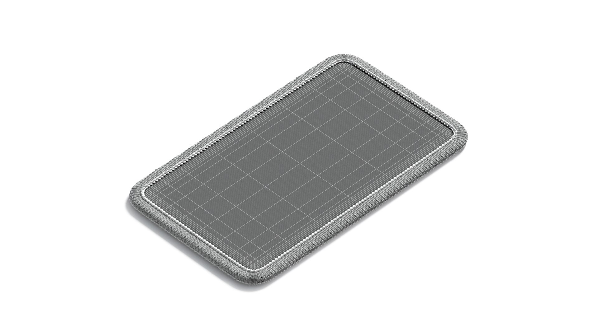 3D White Rectangular Embroidered Patch - Lying Embroidery Rectangle ...