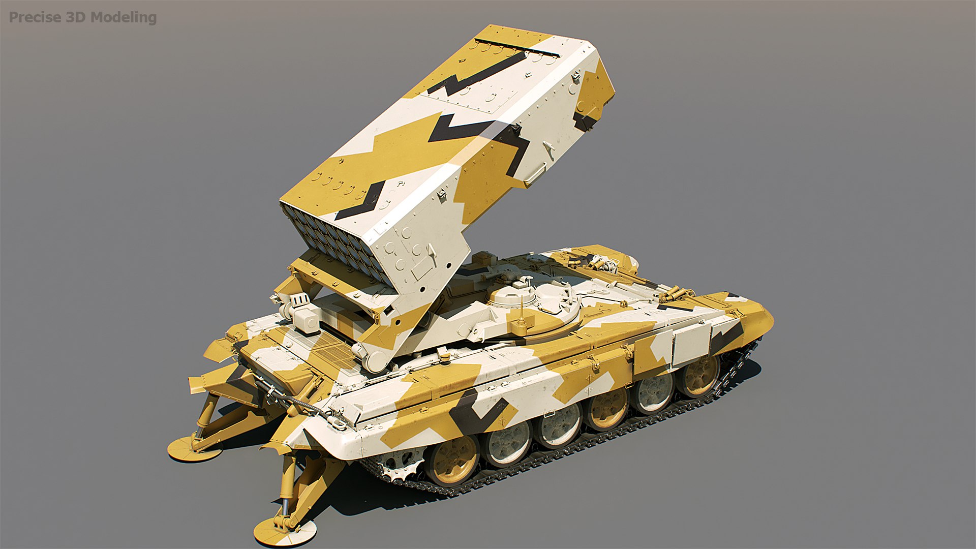 TOS-1A Solntsepyok Multiple Rocket Launcher 3D Model - TurboSquid 2335895