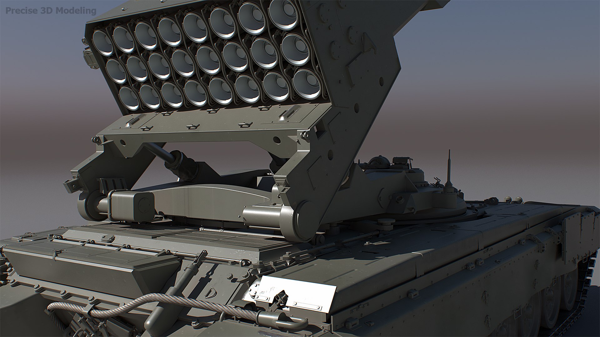 TOS-1A Solntsepyok Multiple Rocket Launcher 3D Model - TurboSquid 2335895