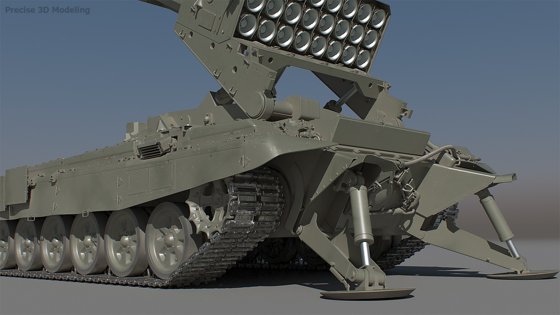 TOS-1A Solntsepyok Multiple Rocket Launcher 3D Model - TurboSquid 2335895