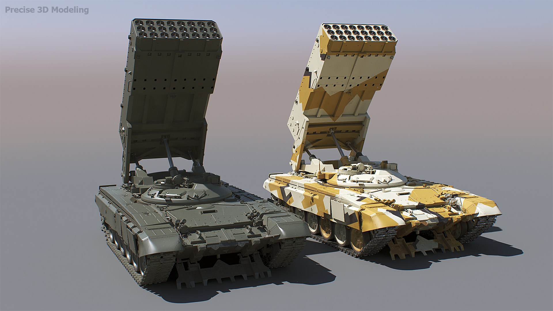 TOS-1A Solntsepyok Multiple Rocket Launcher 3D Model - TurboSquid 2335895