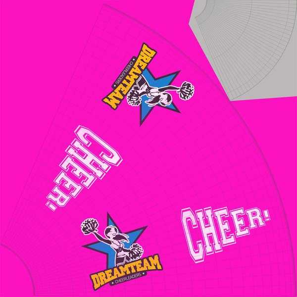 3d cheerleader megaphone pink modeled