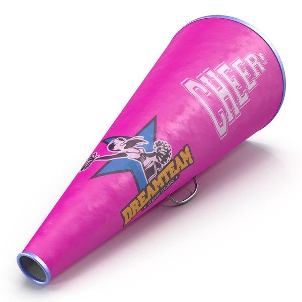 3d cheerleader megaphone pink modeled
