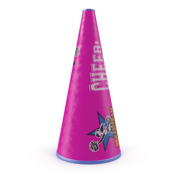 3d cheerleader megaphone pink modeled