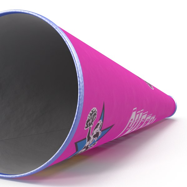 3d cheerleader megaphone pink modeled