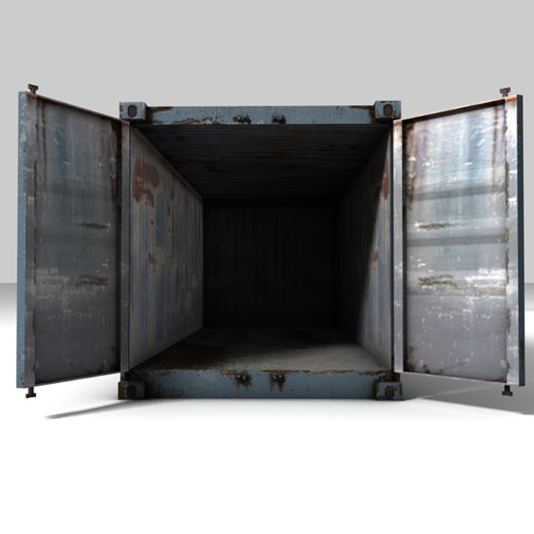3d rusty cargo container polys model