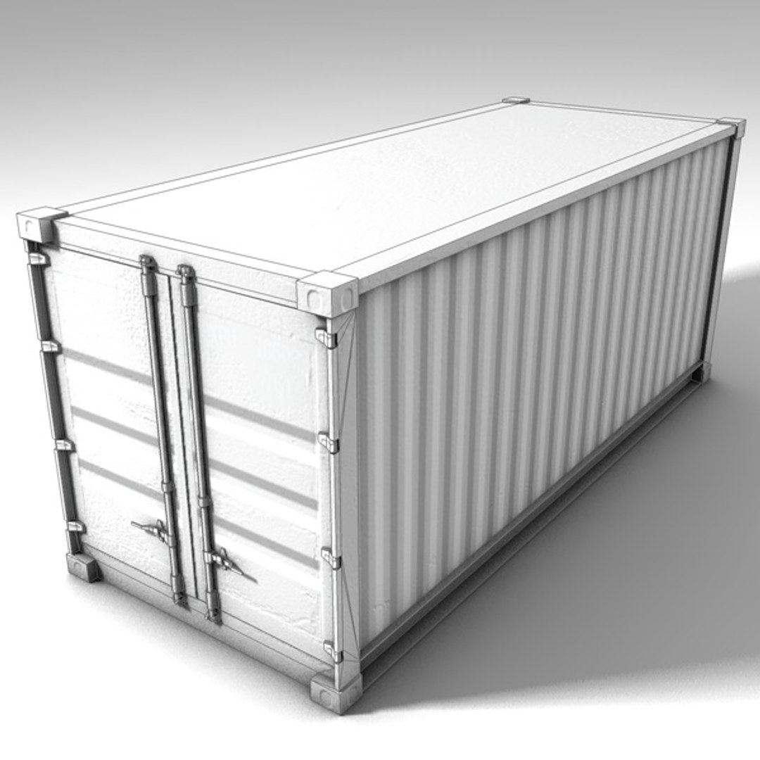 3d rusty cargo container polys model