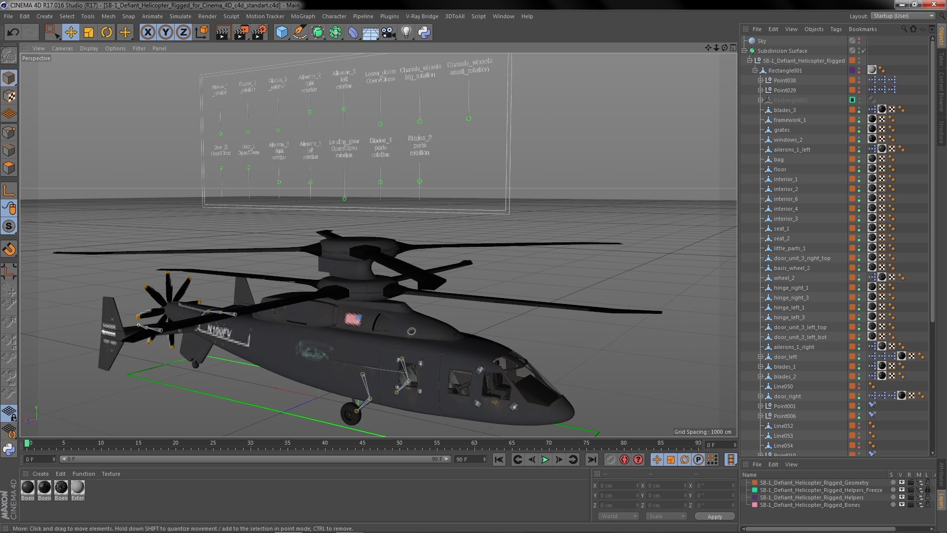 SB-1 Defiant Helicopter Rigged for Cinema 4D 3D - TurboSquid 2056833