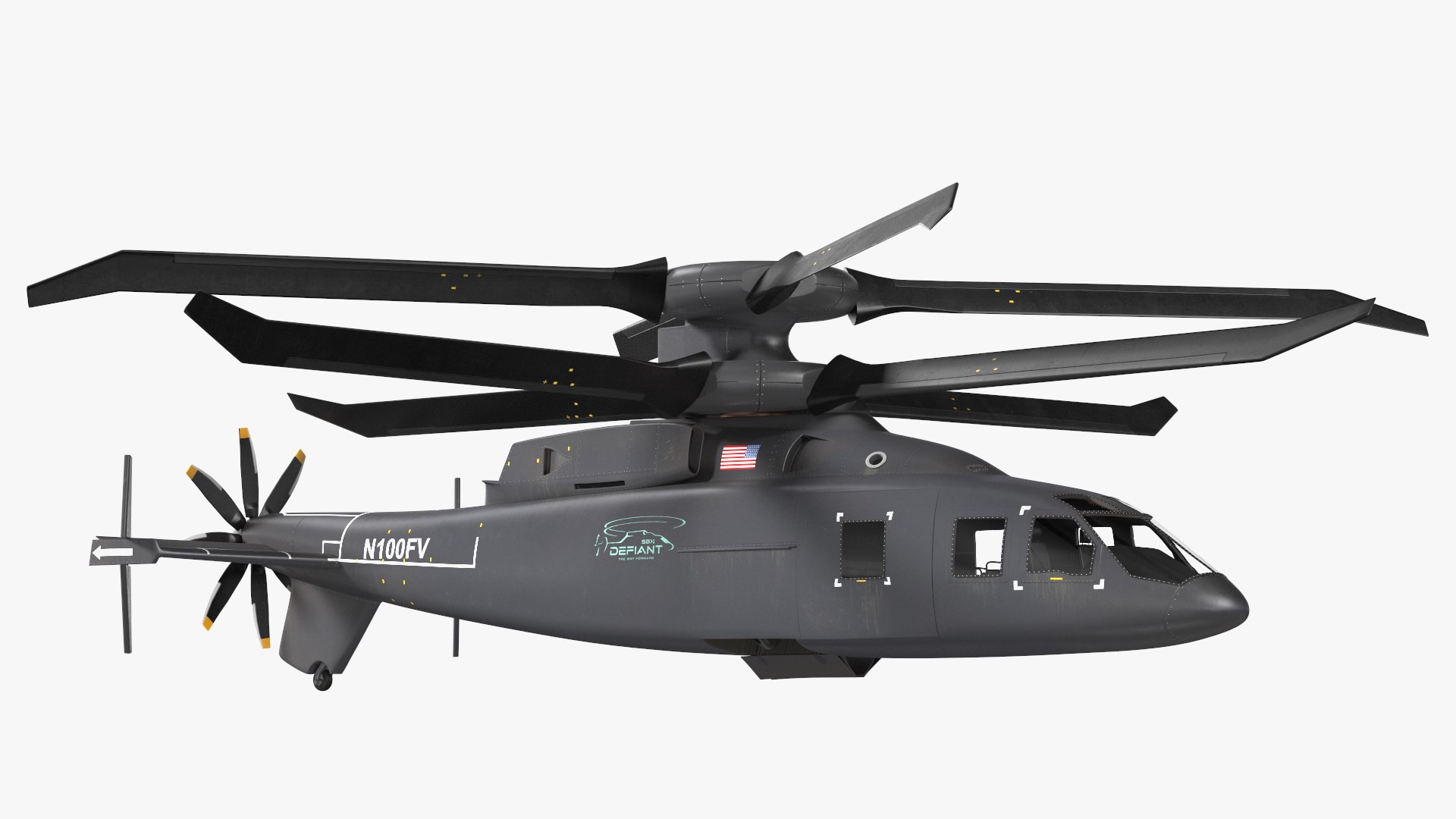 SB-1 Defiant Helicopter Rigged for Cinema 4D 3D - TurboSquid 2056833