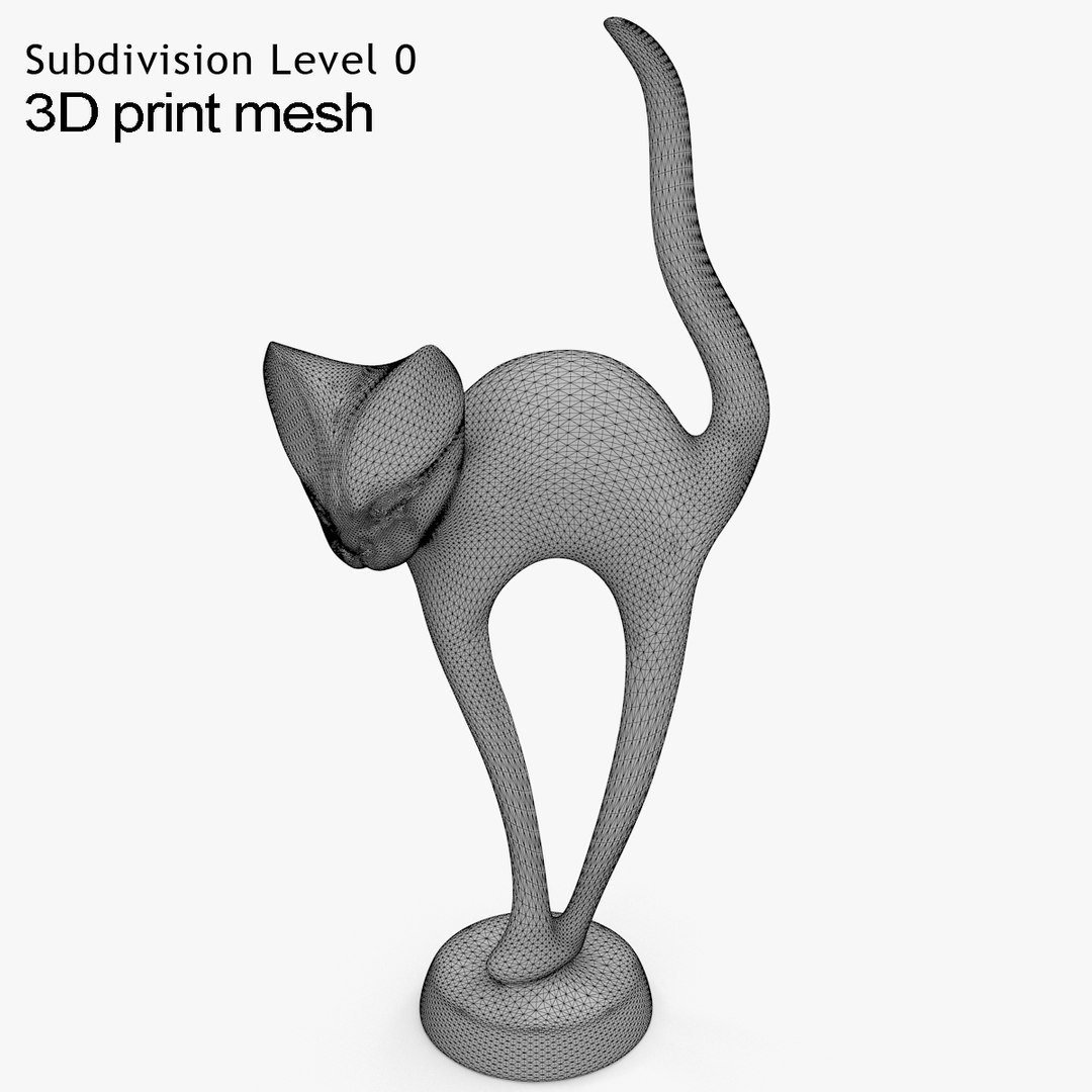 3d Model Statuette Cat Statue