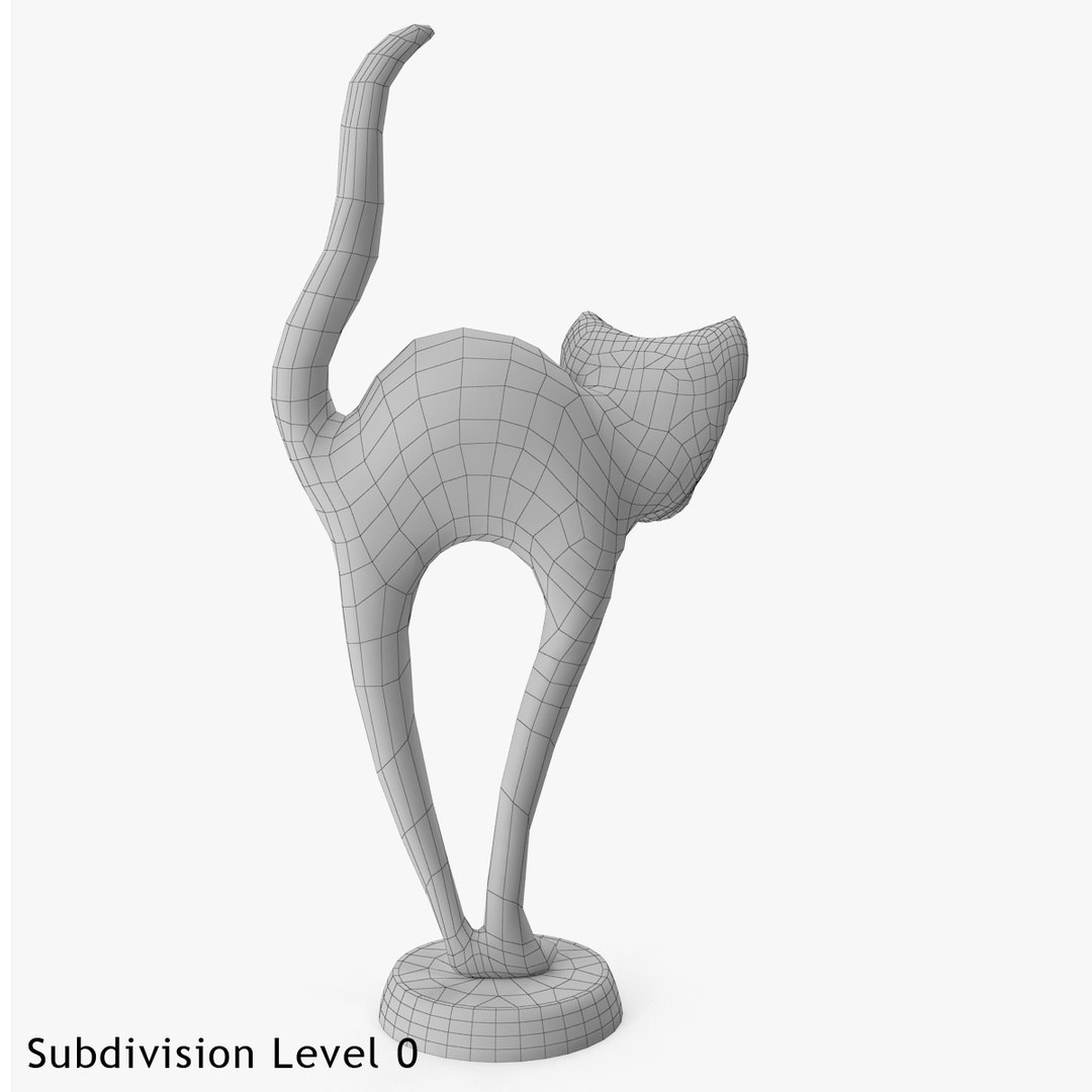 3d Model Statuette Cat Statue