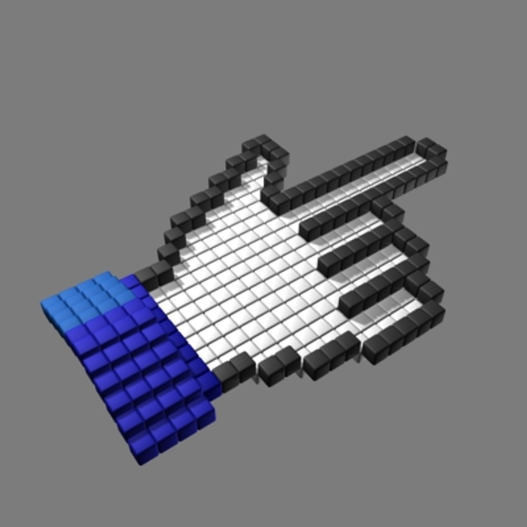 windows hand pointer 3d model