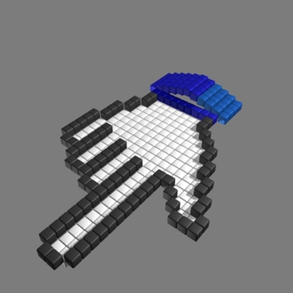 windows hand pointer 3d model