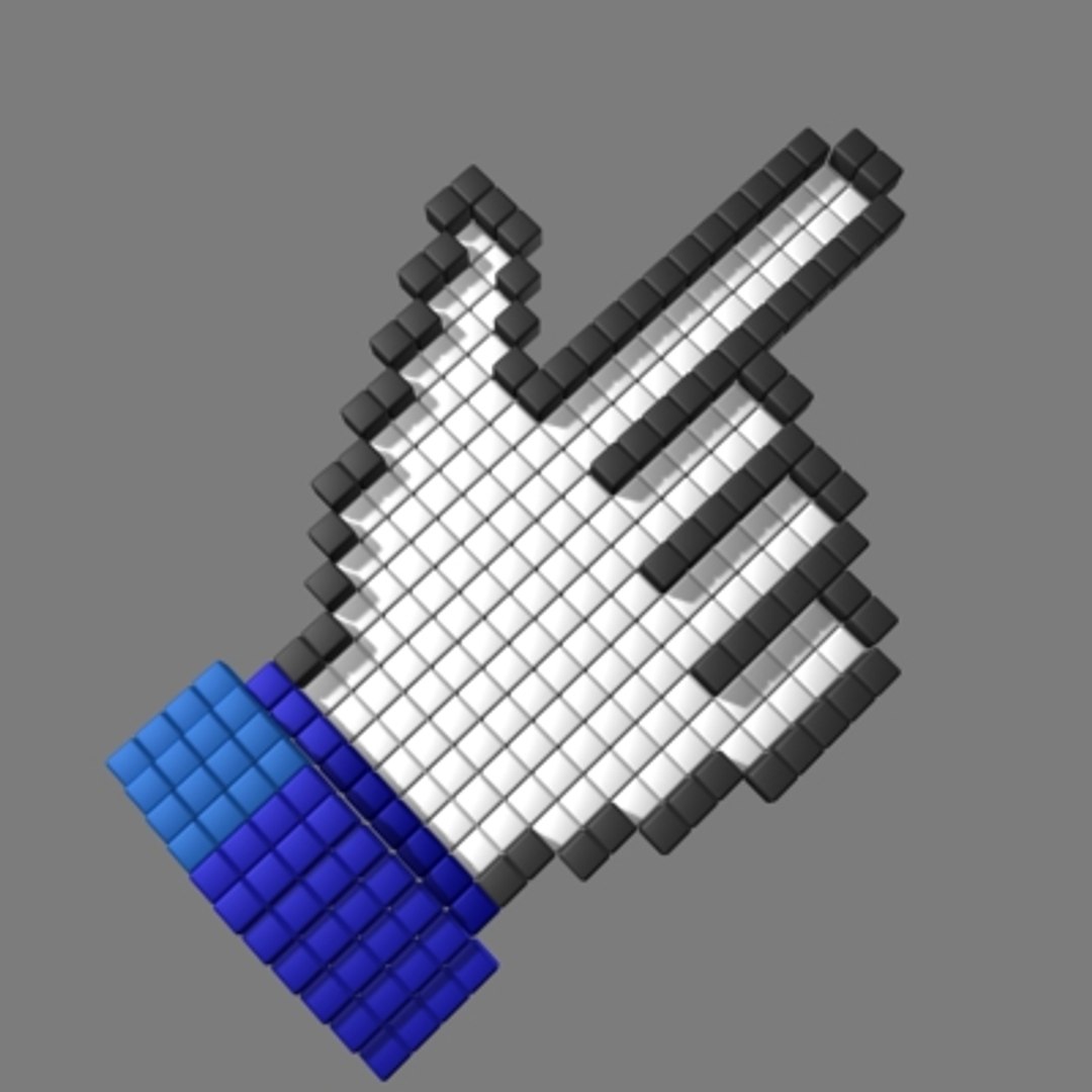 windows hand pointer 3d model