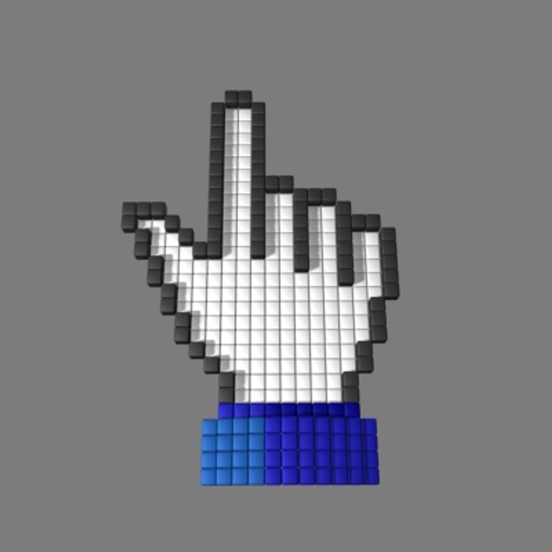 windows hand pointer 3d model