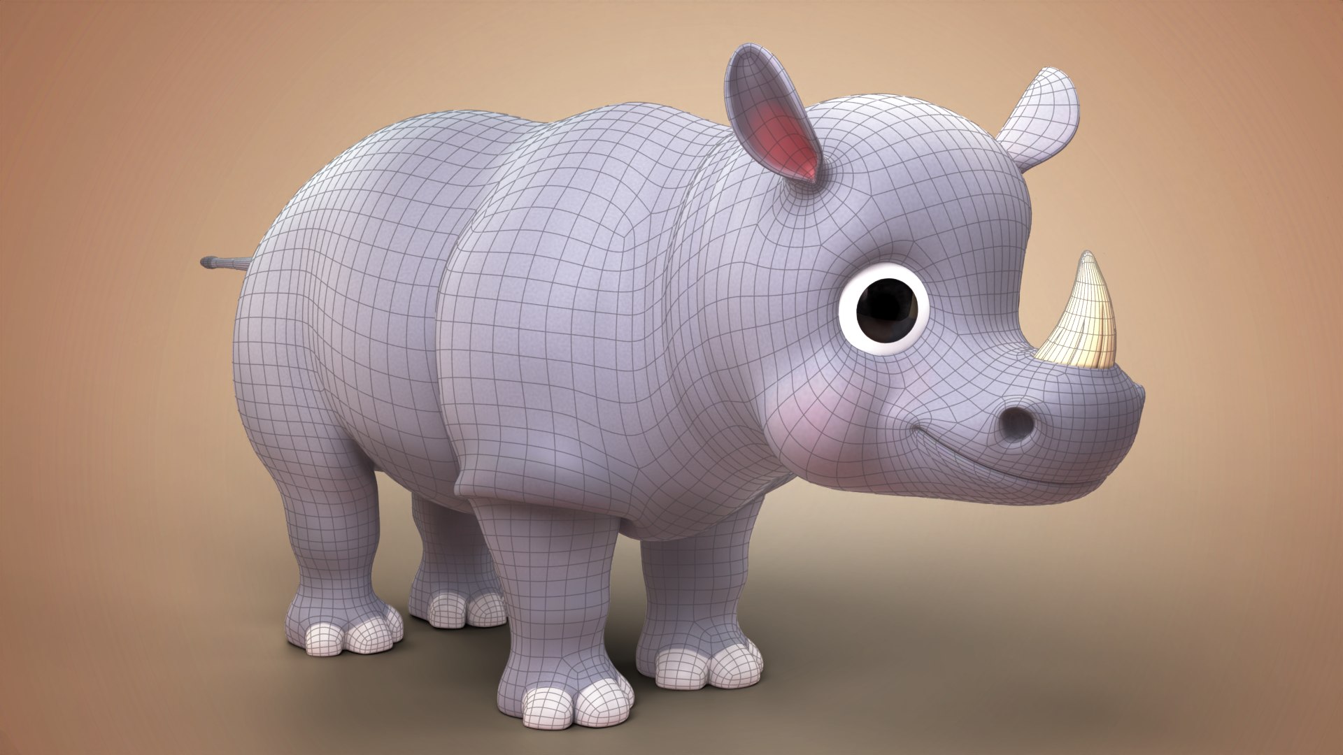 Rhino Cartoon Rigged 3D Model - TurboSquid 2044113