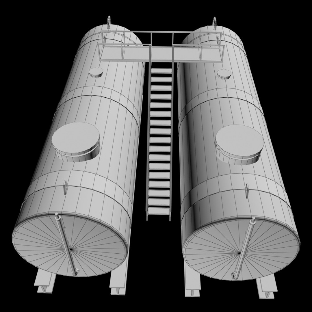 Industrial Oil Tank Double 3D Model - TurboSquid 1220097
