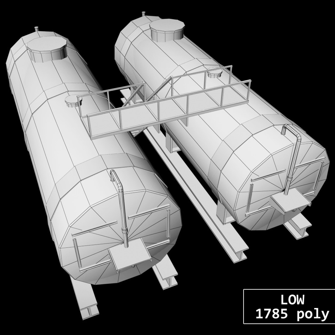 Industrial Oil Tank Double 3D Model - TurboSquid 1220097