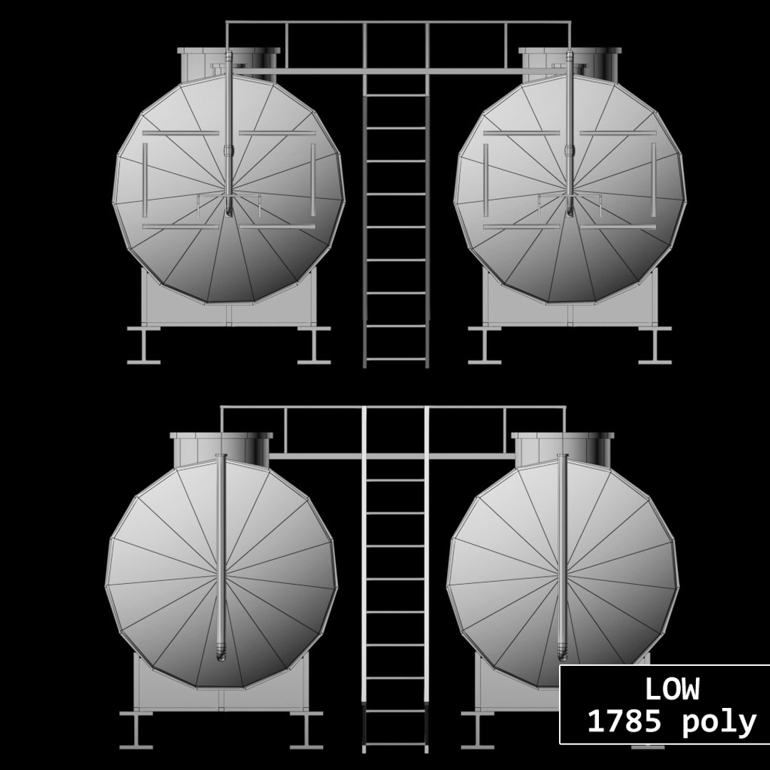Industrial Oil Tank Double 3D Model - TurboSquid 1220097