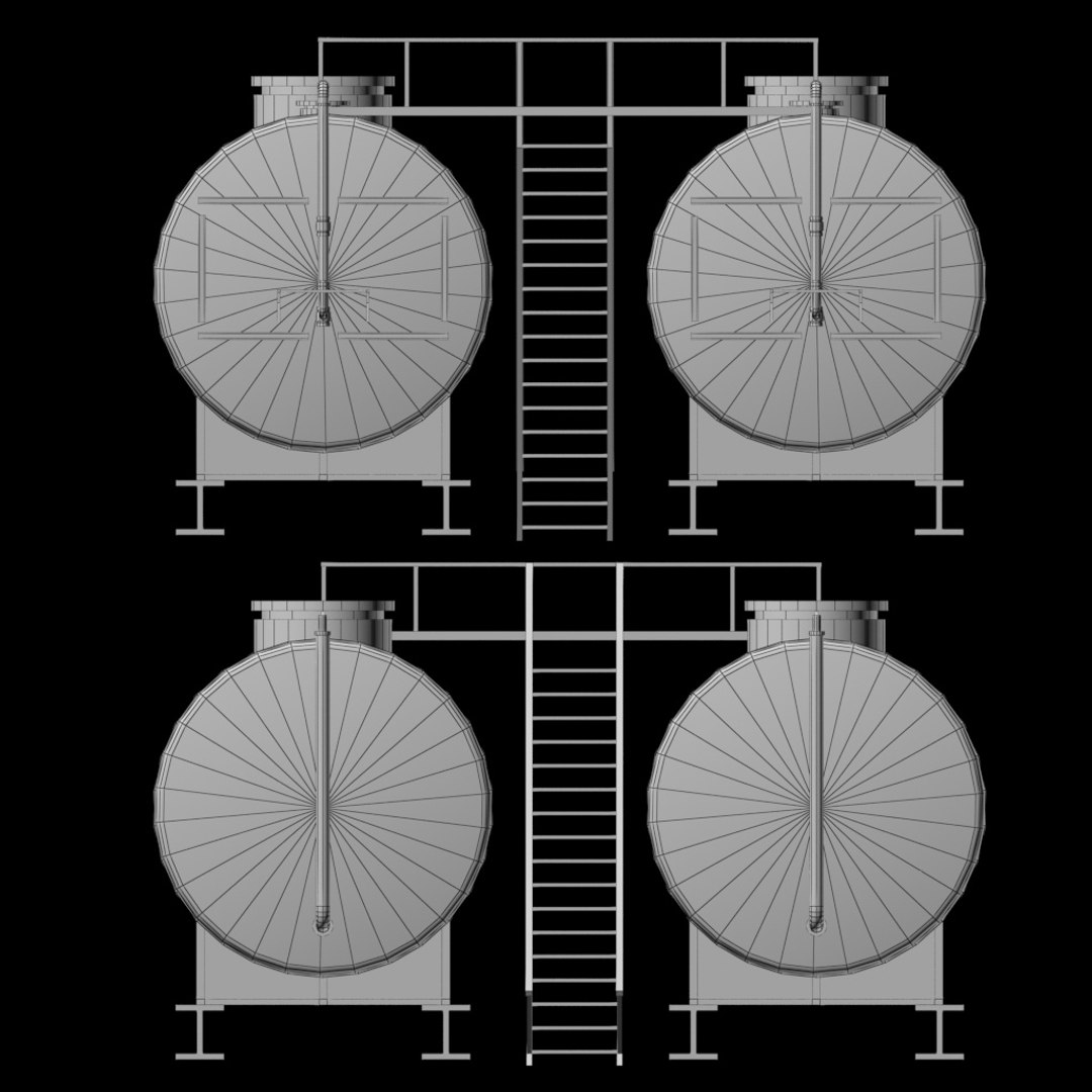 Industrial Oil Tank Double 3D Model - TurboSquid 1220097