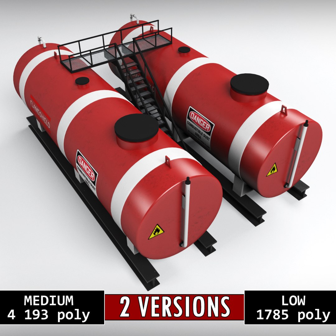 Industrial Oil Tank Double 3D Model - TurboSquid 1220097