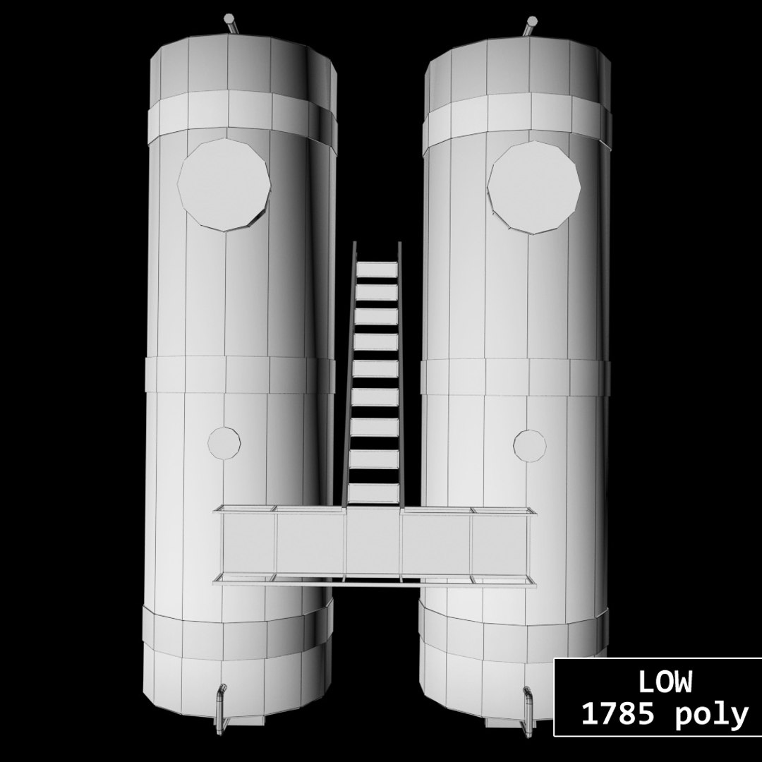 Industrial Oil Tank Double 3D Model - TurboSquid 1220097