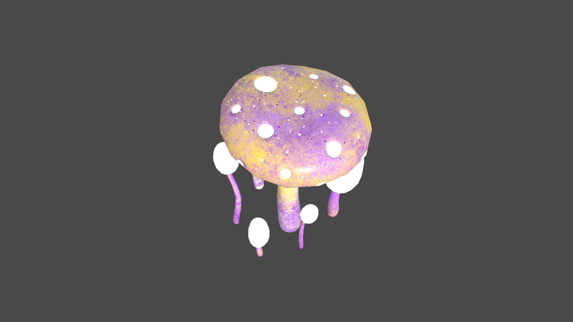 3D Fantasy Mushroom H08 Purple Yellow - Scene Backdrop Design Model ...