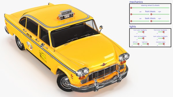 modelo 3d Taxi Checker clásico aparejado - TurboSquid 2230217