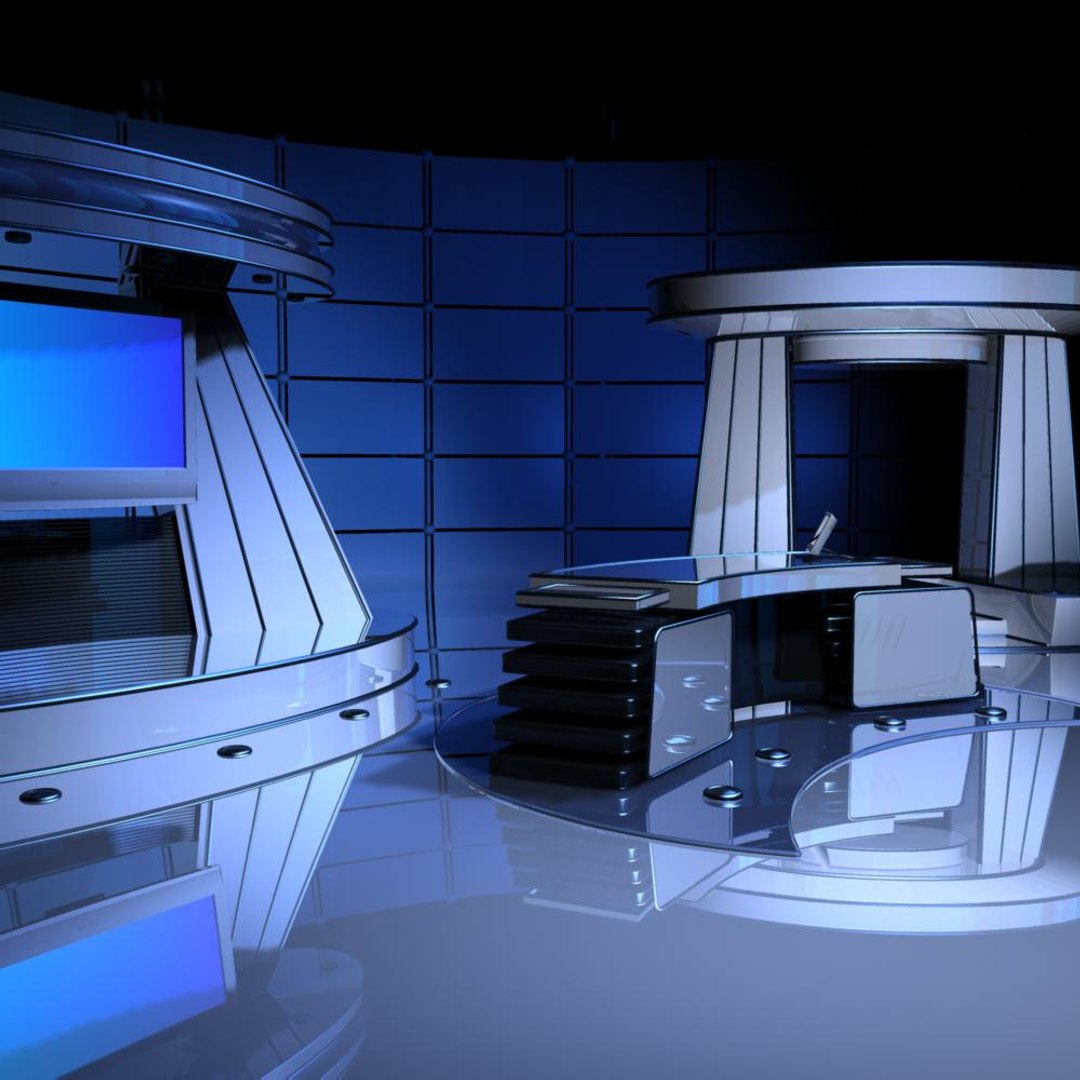 3d Broadcast Virtual Tv Studio Model