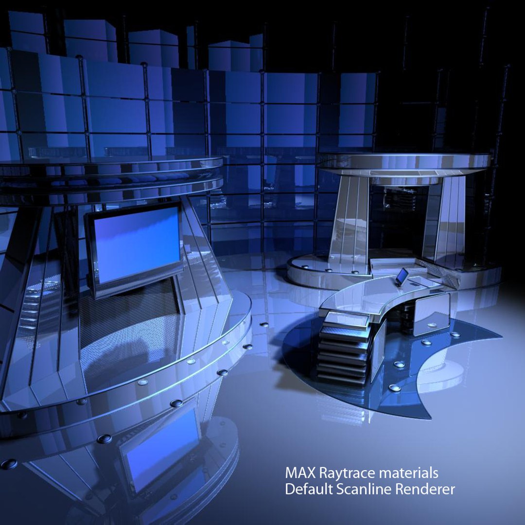 3d Broadcast Virtual Tv Studio Model
