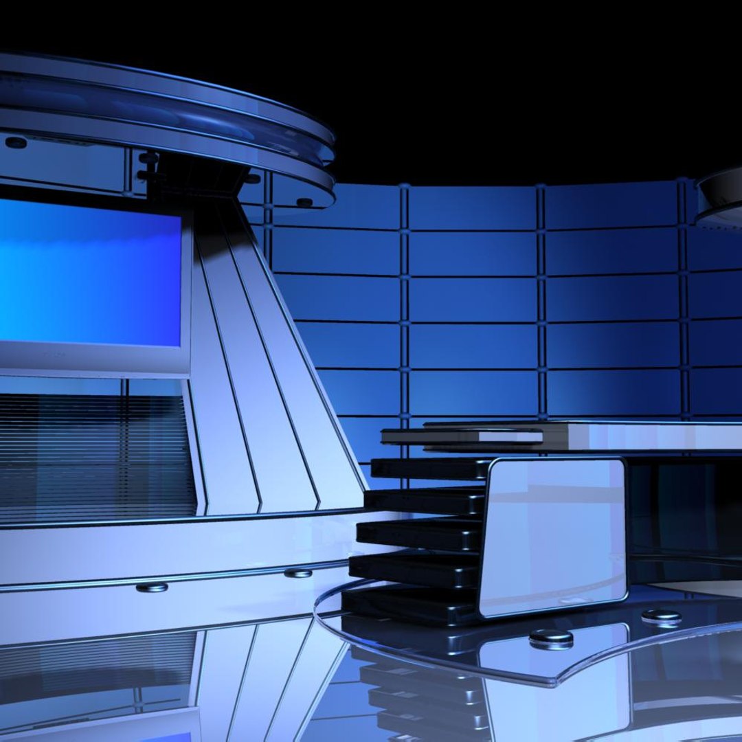3d Broadcast Virtual Tv Studio Model