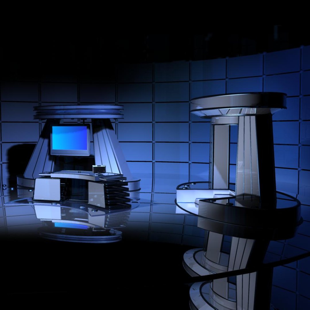 3d Broadcast Virtual Tv Studio Model