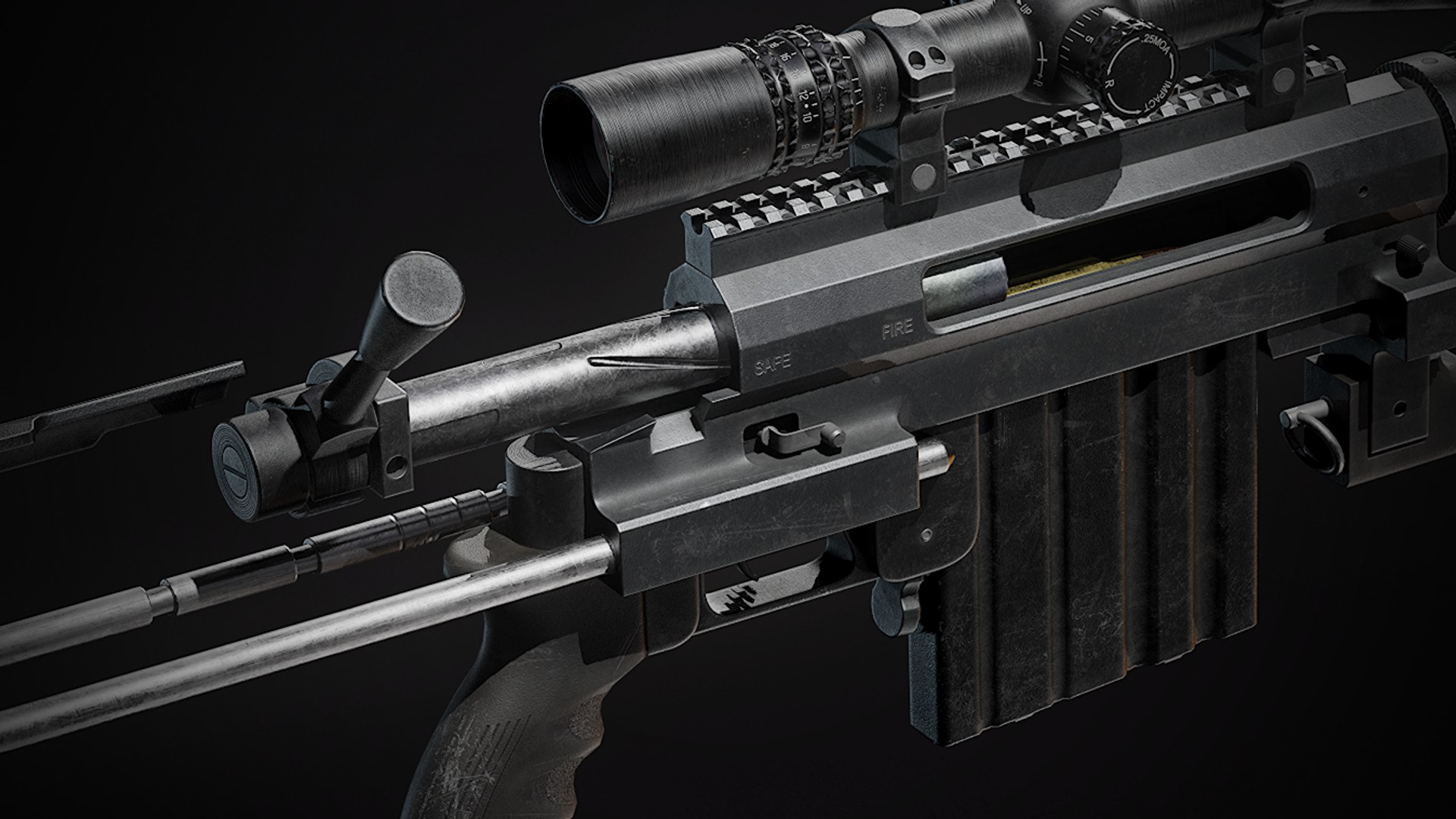 3D sniper rifle model - TurboSquid 1292263
