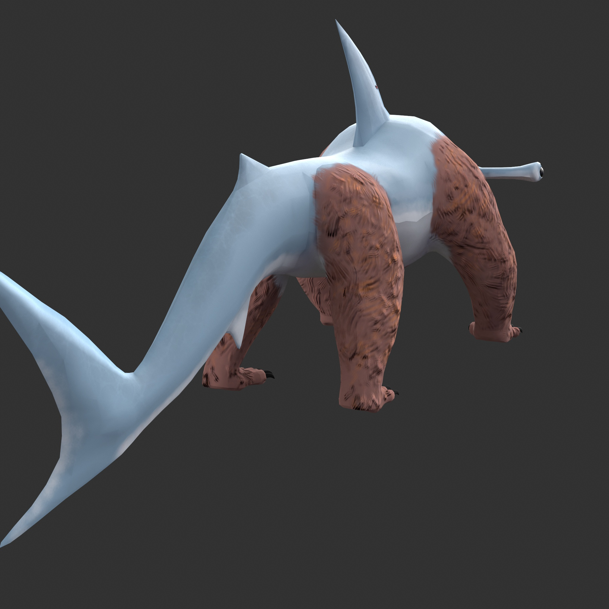 modelo 3d HammerHead BearShark optimizado criatura-personaje gratis ...