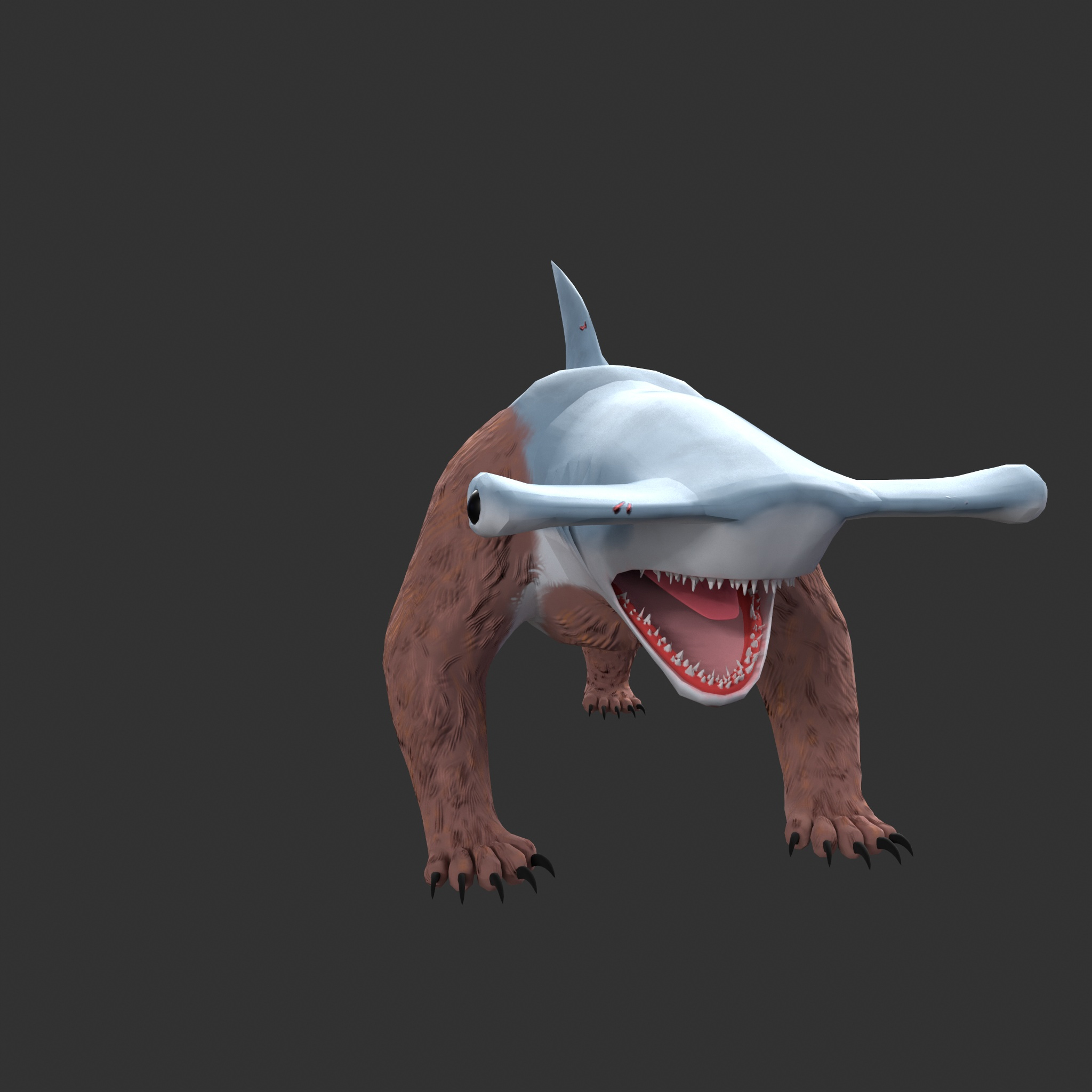 modelo 3d HammerHead BearShark optimizado criatura-personaje gratis ...