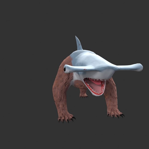 modelo 3d HammerHead BearShark optimizado criatura-personaje gratis ...