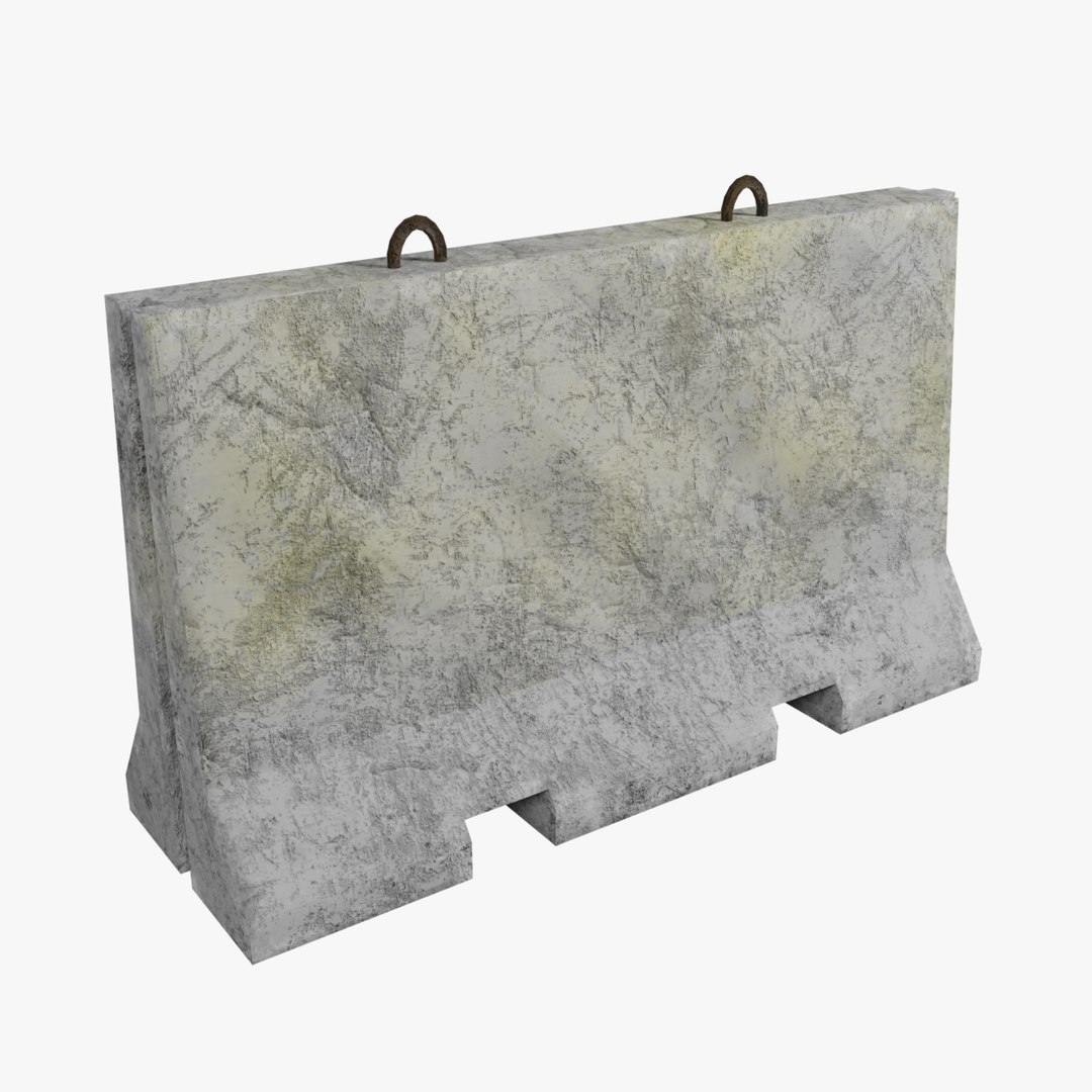 Free 3D Cracked Concrete Barricade - TurboSquid 2002582