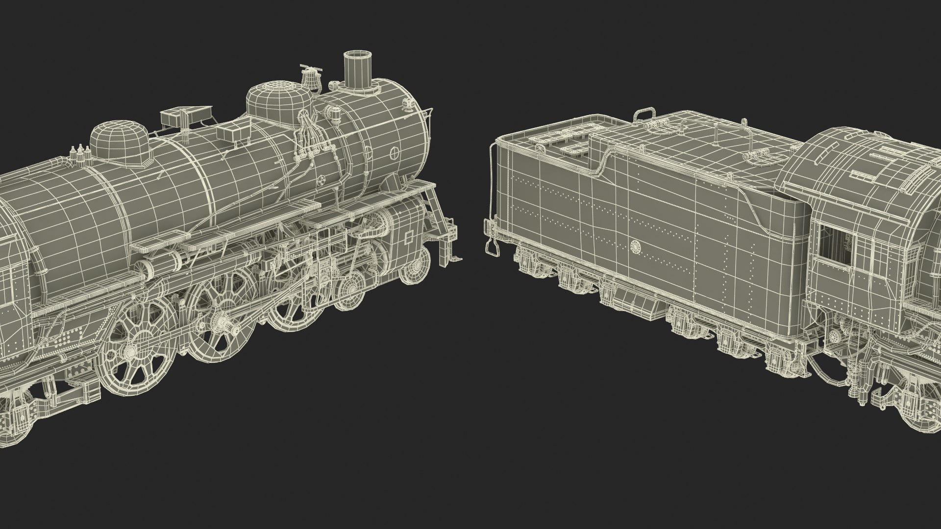 3D Vintage Steam Locomotive ATSF 3415 Model - TurboSquid 2205492