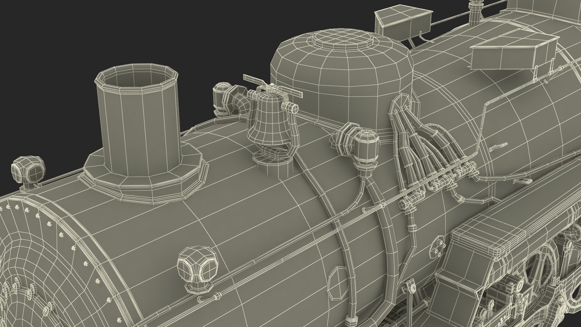 3D Vintage Steam Locomotive ATSF 3415 Model - TurboSquid 2205492