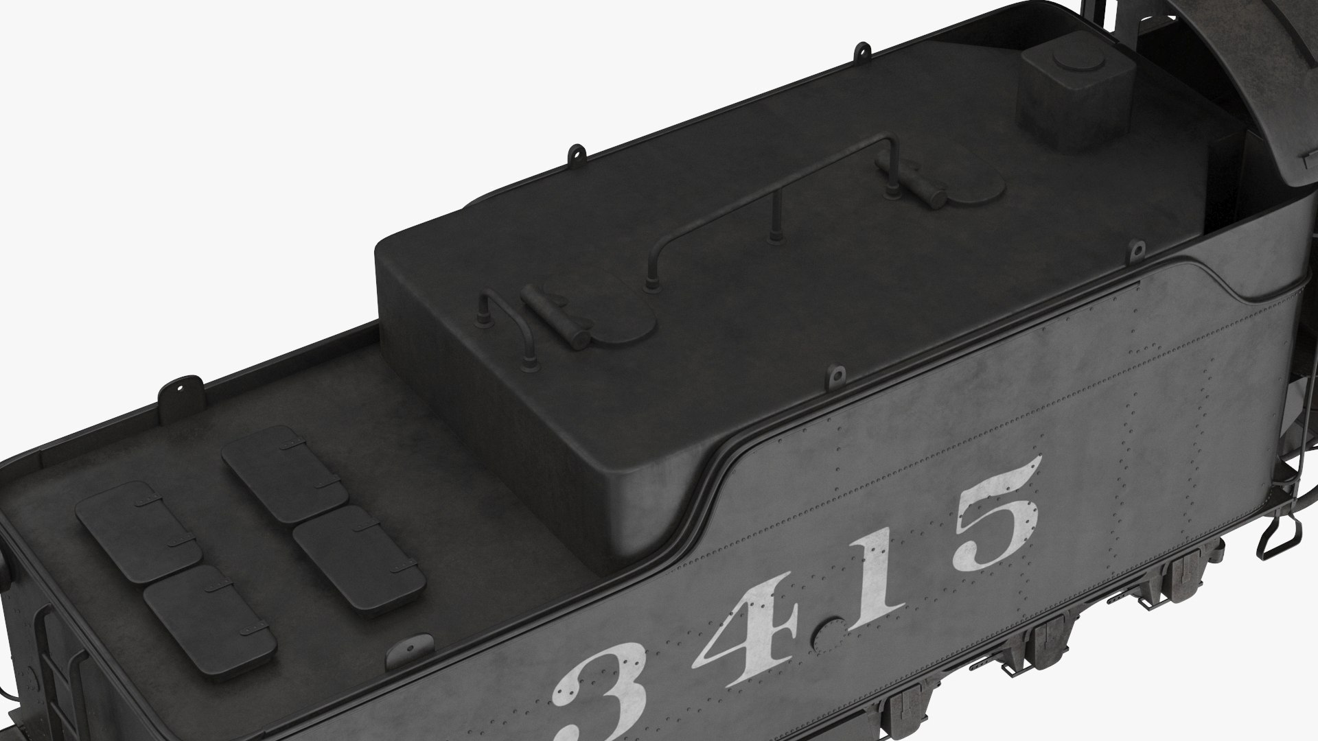 3D Vintage Steam Locomotive ATSF 3415 Model - TurboSquid 2205492