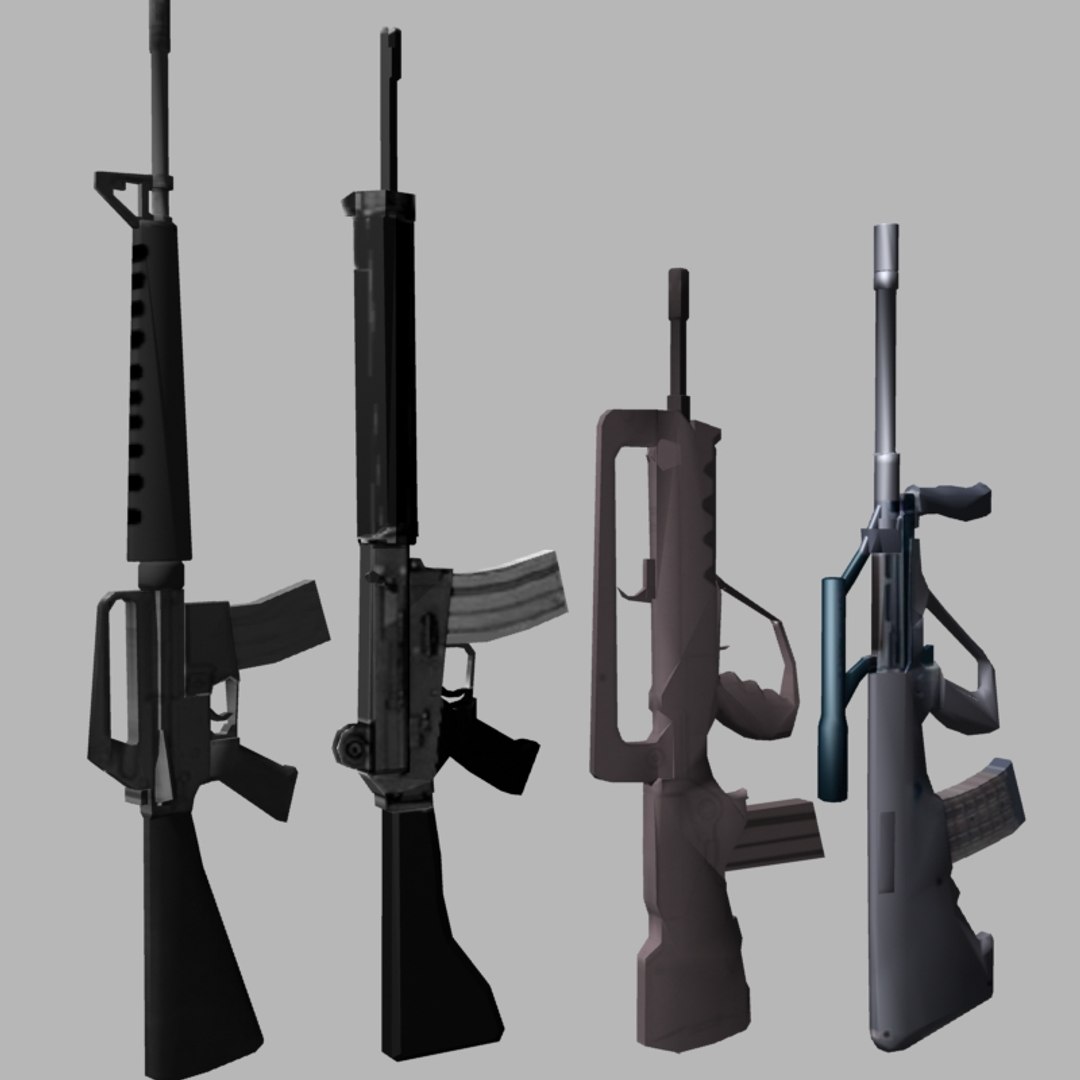 World Assault Rifles 3d Model