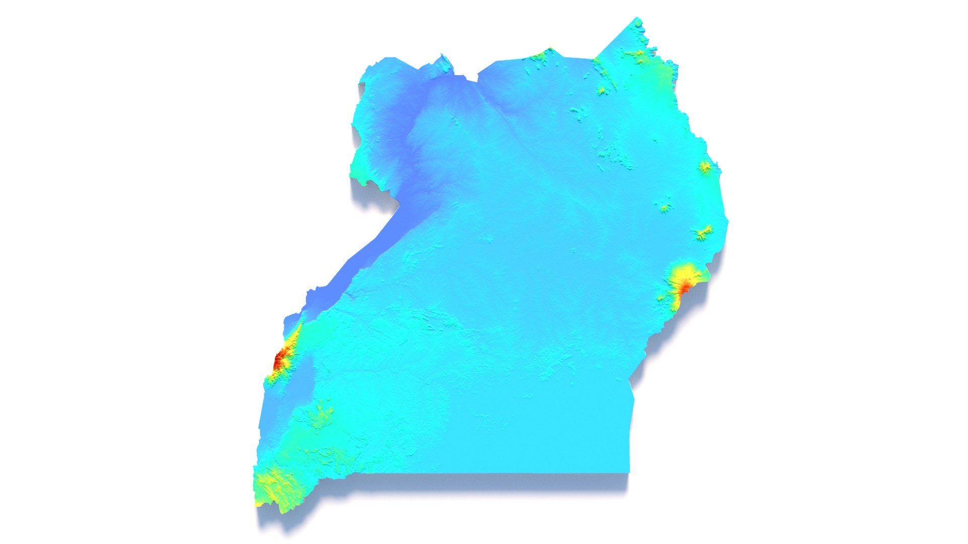 3D Model Uganda Terrain Map - TurboSquid 2337623