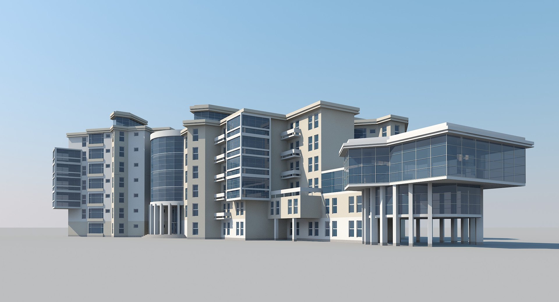 3D Hotel Building Model - TurboSquid 1431138