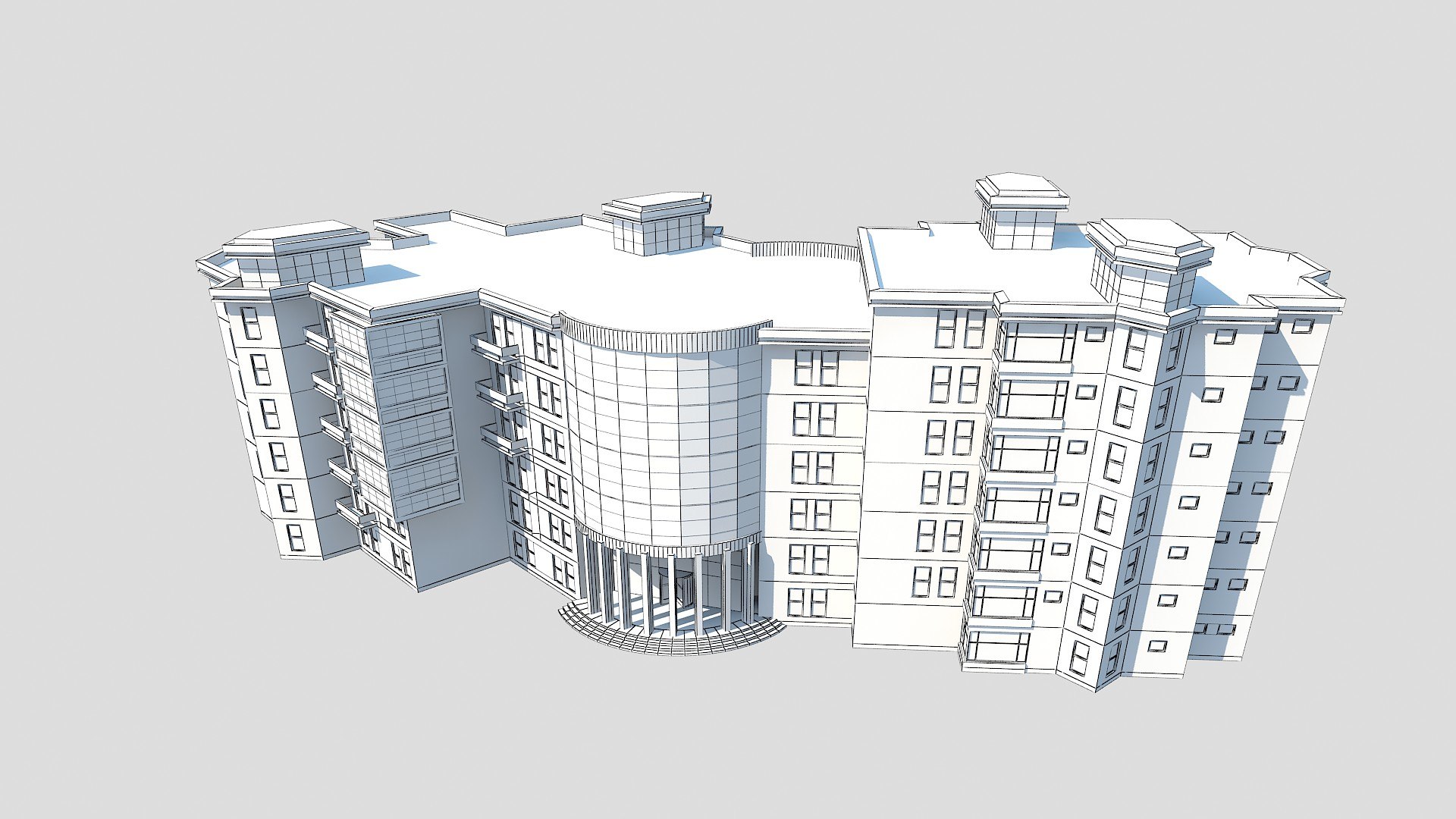 3D Hotel Building Model - TurboSquid 1431138