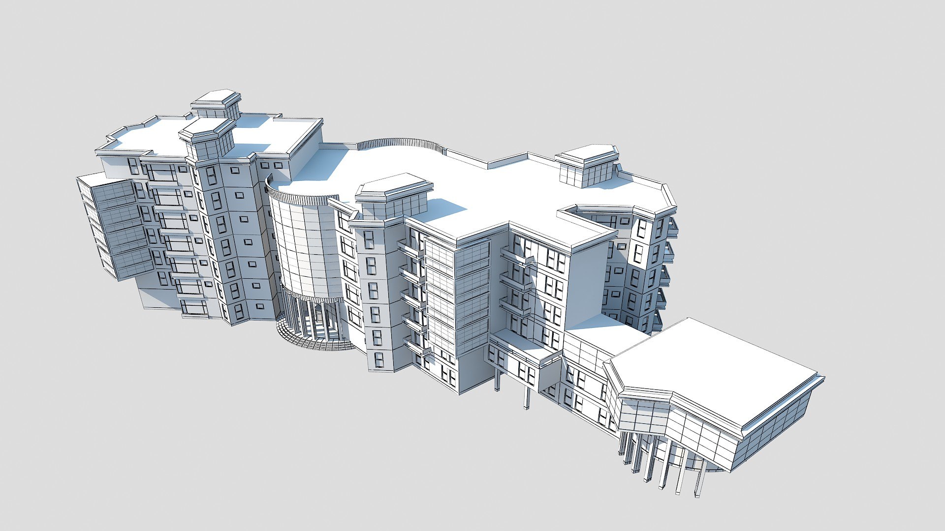 3D Hotel Building Model - TurboSquid 1431138